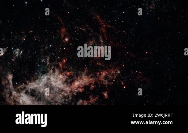 Abstract Space Exploration Nebula sky seamless loop background. 4K 3D ...