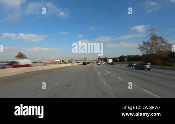 Los Angeles California USA - January 2020 Drive with increasing rush ...