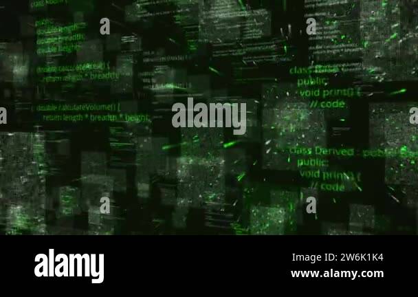 Programming code abstract technology background, seamless loop. Animation. Digital code lines on ...