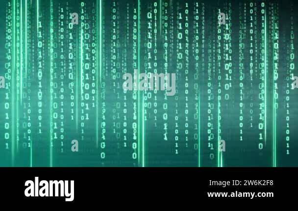 Binary code on a dark background. Abstract animated background from ...