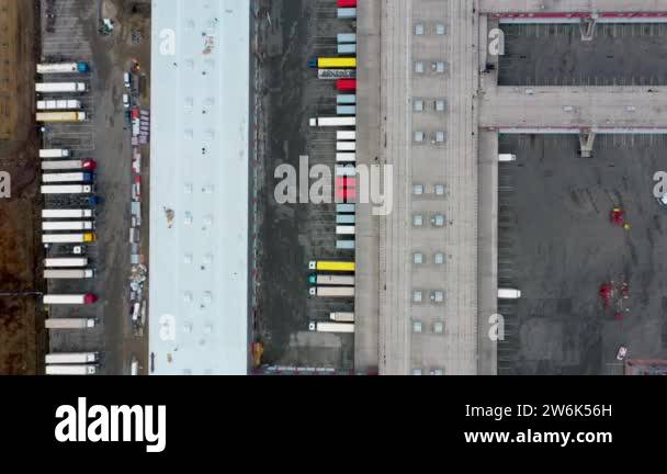 aerial view of mail delivery terminal, Aerial view of Cargo terminal of ...