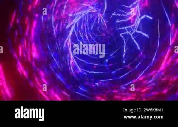 3D animated mesh in blue with red light flashes. loop abstract animated ...