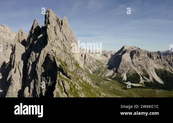 A gorgeous view from the drone to the attraction of the Dolomites ...