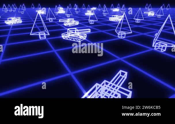 Retro 80s game tanks VHS tape video war battle vector arcade tron ...