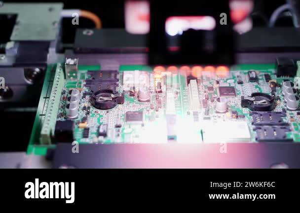 Automated process for the production of electronic microcircuits Stock ...