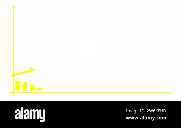 Animated financial yellow growth chart with trend line graph. Growth ...