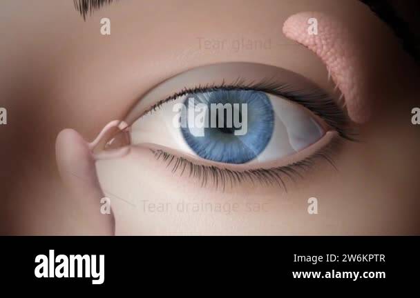 A drop of the saline, watery fluid continually secreted by the lacrimal ...