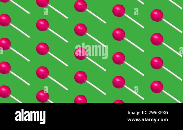 Candies animation, green screen. Lollipop loopable pattern background ...
