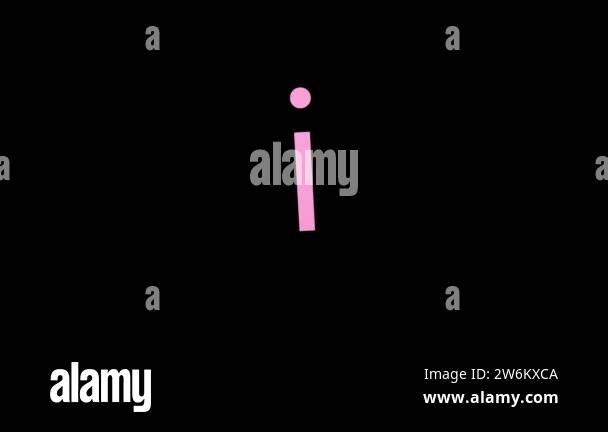 3d letter pink color on a black background with alpha channel. 3d ...