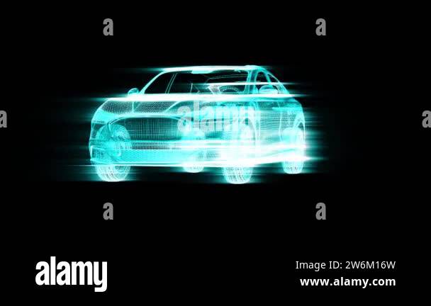 VJ Loop video. VFX 3d grid car. Carn from a 3d Grid. Car wire 3D ...