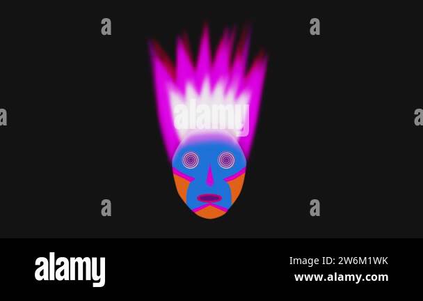 Animated color changing mask with mesmerizing eyes. Burning Violet ...