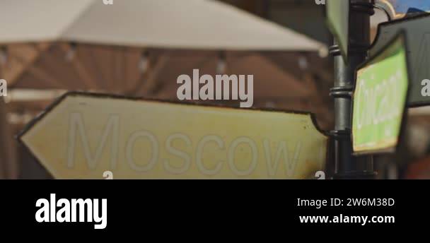 Moscow signpost sign russia Stock Videos & Footage - HD and 4K Video ...