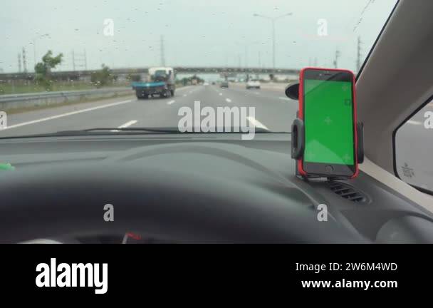 The map gps navigation on modern smartphone green screen device gadget ...