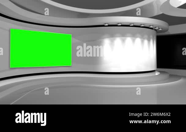 White background. TV studio. Loop animation. White studio. Backdrop for ...
