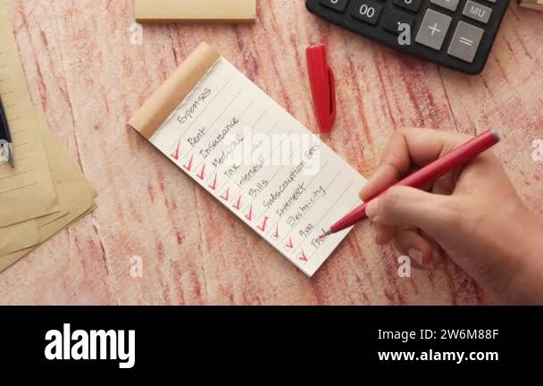 women hand with pen check mark on a check box on a paper Stock Video ...