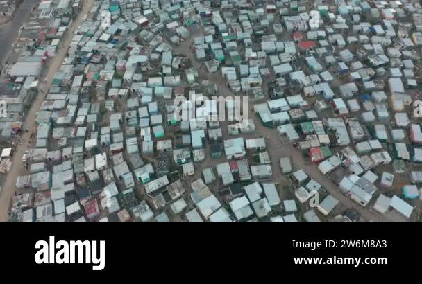 Aerial view. Townships of South Africa, with poverty stricken slums ...
