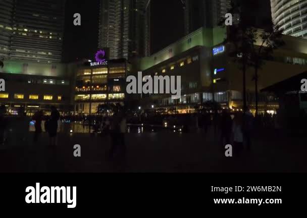 Night front view of the Beautiful Petronas twin towers in Kuala Lumpur ...