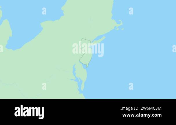 Map of New Jersey with pin of country capital. New Jersey Map with ...