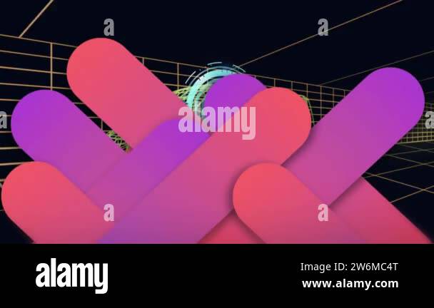 Animation of clock moving fast over 3d drawing model of van and grid ...