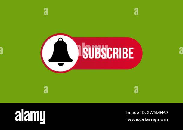 subscribe label animation on the green screen background. 4K video ...