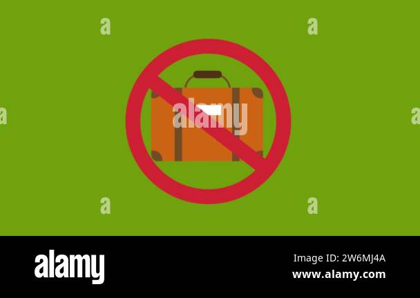 stop travel icon animation on the green screen background. 4K video ...