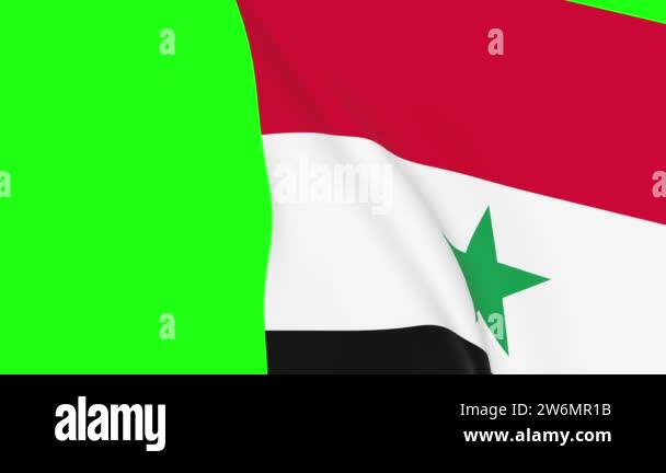 Syria waving flag transition 4k and 1080 HD seamless loop animation. 3d ...