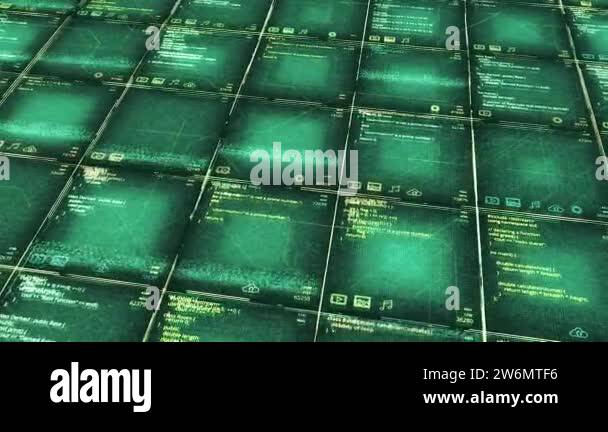Abstract Futuristic Background With A Complex Hacking Computer Code Seamless Loop Animation