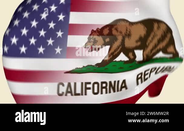 California State USA Crumpled Fabric Flag Intro. State of California ...