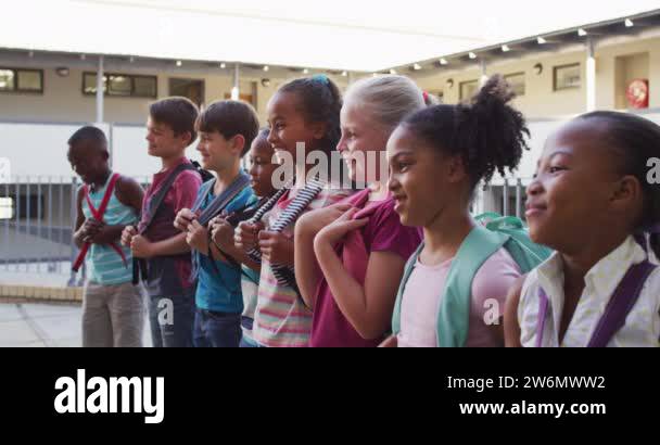 Mixed race school children row Stock Videos & Footage - HD and 4K Video ...
