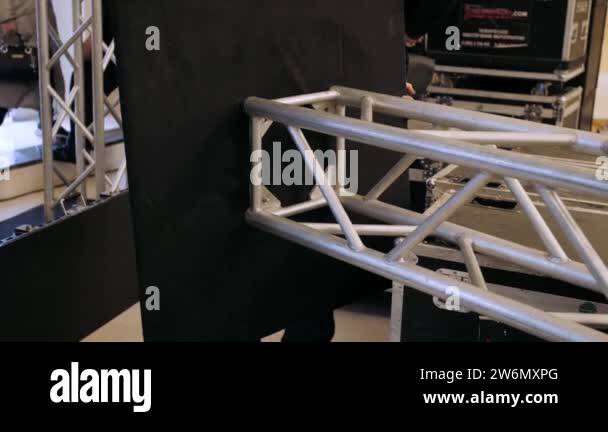 creating a structure for the stage. Metal structures that are installed ...
