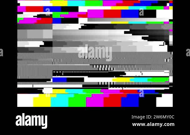 Glitch effect during cesta rendering of the old tv. Test pattern from a ...