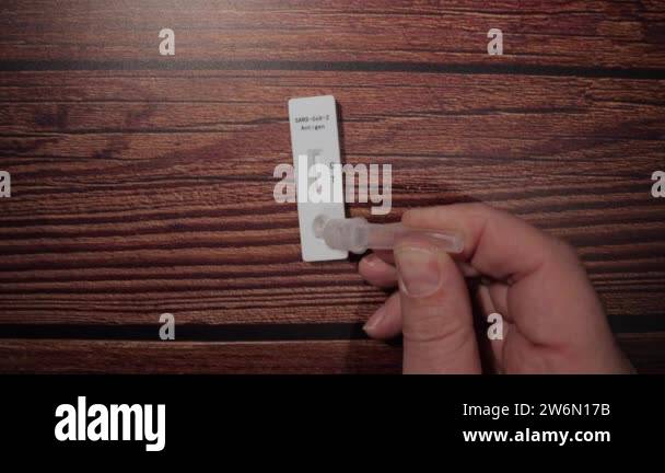 Applying a Corona Rapid Test - Covid-19 Antigen Test Stock Video ...