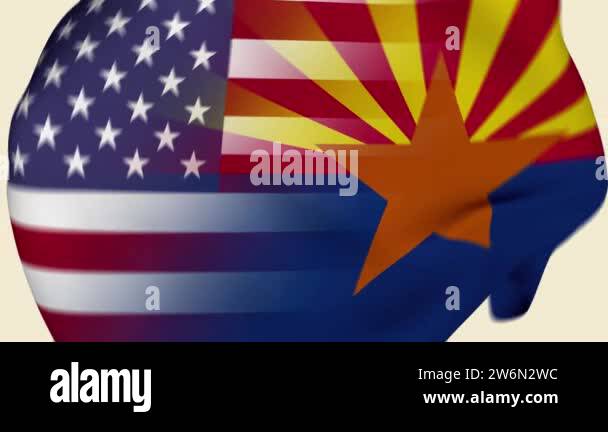 Arizona State USA Crumpled Fabric Flag Intro. USA Flag. State of ...