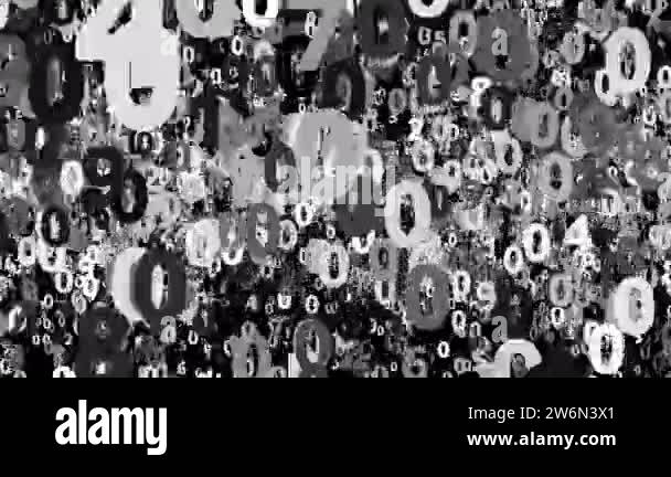 Camera movement between 3d digits. Moving digital neural network ...