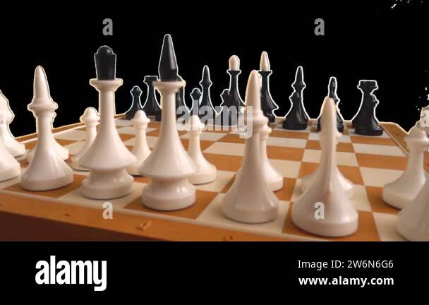 Chess on a chessboard. Alpha channel included. You can insert your ...