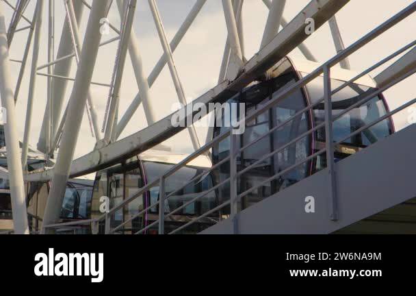 Ferris Wheel attraction. The mechanism of rotation of the wheel close ...