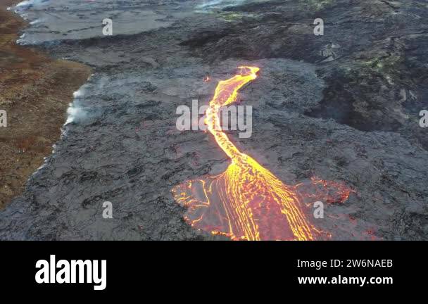 Iceland. Active phase of volcanic eruption.Geldingadalur volcano ...