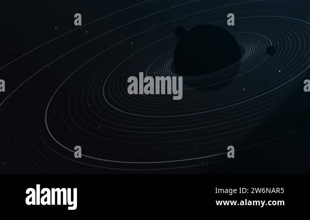 4K Dark Solar Orbit around the Sun Planet Loop Animation Background ...