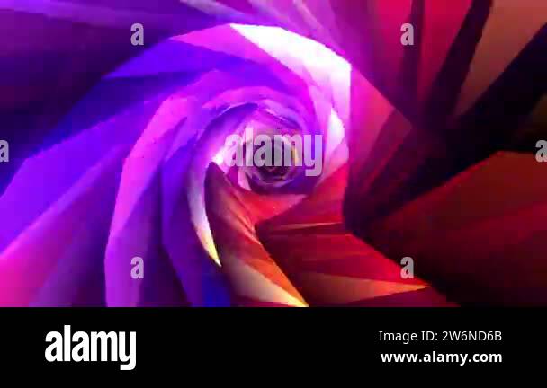 Abstract Colorful Flashing Neon Low Poly Futuristic Tunnel Loop Animation. 4K 3D render seamless ...