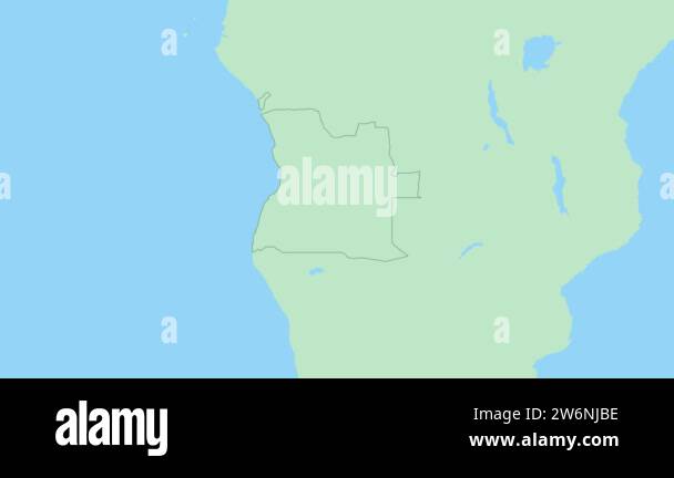 Map of Angola with pin of country capital. Angola Map with neighboring ...