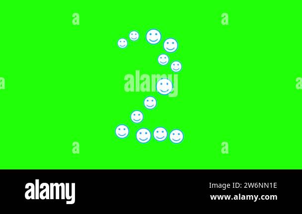 numbers, 1, 2, 3, 4, 5,6,7,8.9,10 gradually emerge from the smiley ...