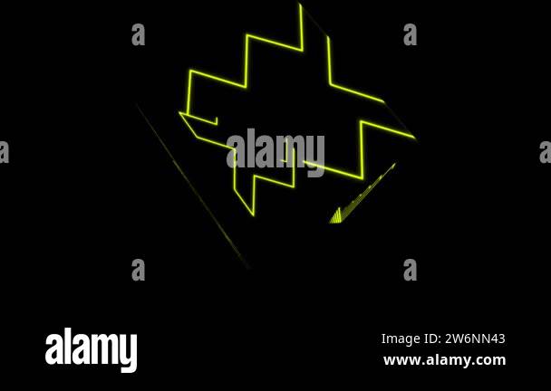 Neon Cube. 3D animation. Animated neon cube.Video Mapping Loops ...