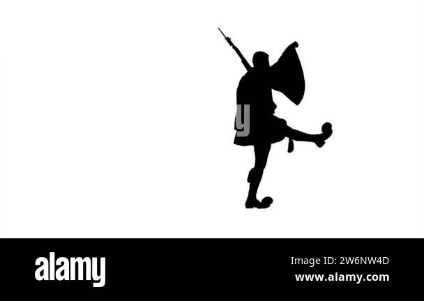 Evzon soldier graphic silhouette changing guard looped animation Stock ...