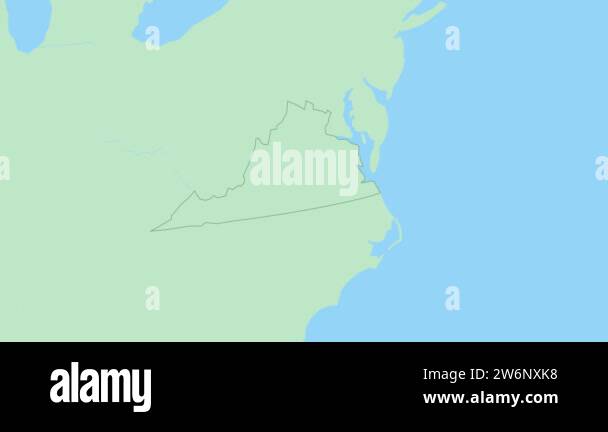 Map of Virginia with pin of country capital. Virginia Map with ...