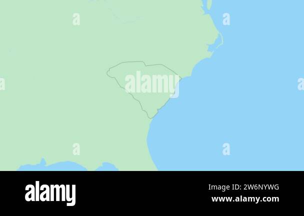 Map of South Carolina with pin of country capital. South Carolina Map ...