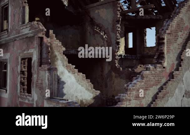 abandoned ruined building after war Stock Video Footage - Alamy