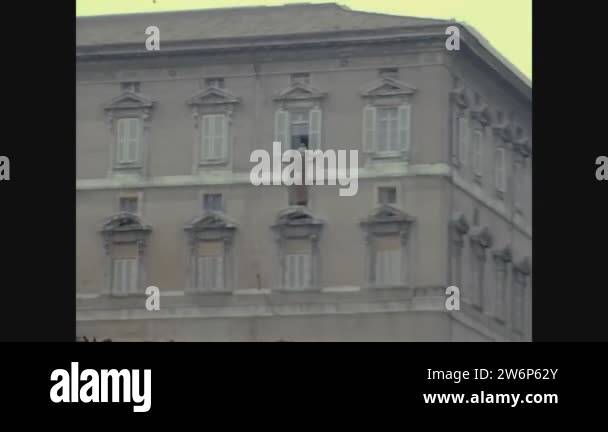 ROME, ITALY JUNE 1975: Pope window apostolic palace angelus in 70's ...