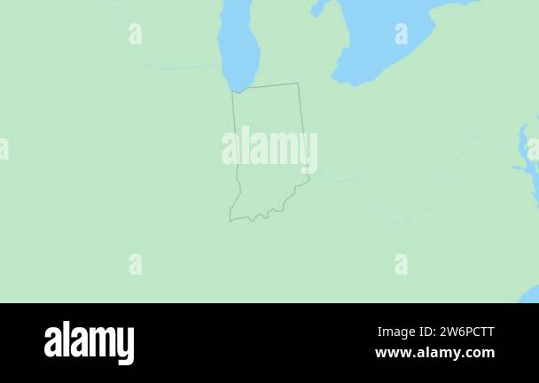 Map of Indiana with pin of country capital. Indiana Map with ...