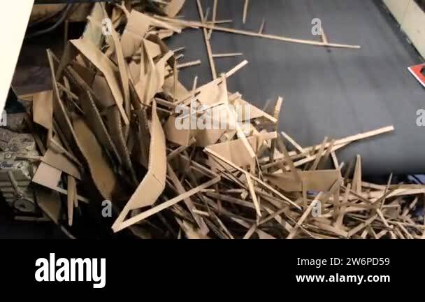 Trim Wastes. Paper shavings close up, waste from the production of ...