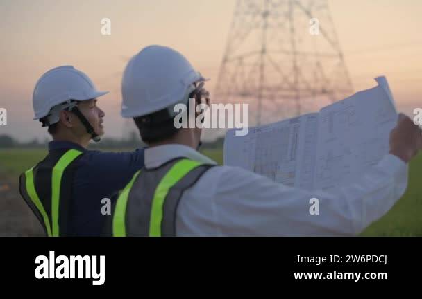 Engineer concept of 4k Resolution. Employees are planning together at ...